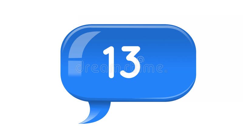 Digital Image of Increasing Numbers Inside a Blue Chat Box on a White ...