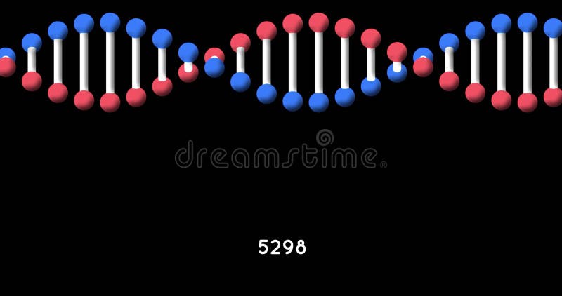 Digital Image of Increasing Numbers Over Dna Structure Spinning Against ...