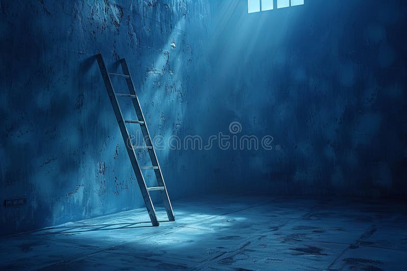 Digital Image of the Ladder is on the Floor in the Corner of an Empty ...