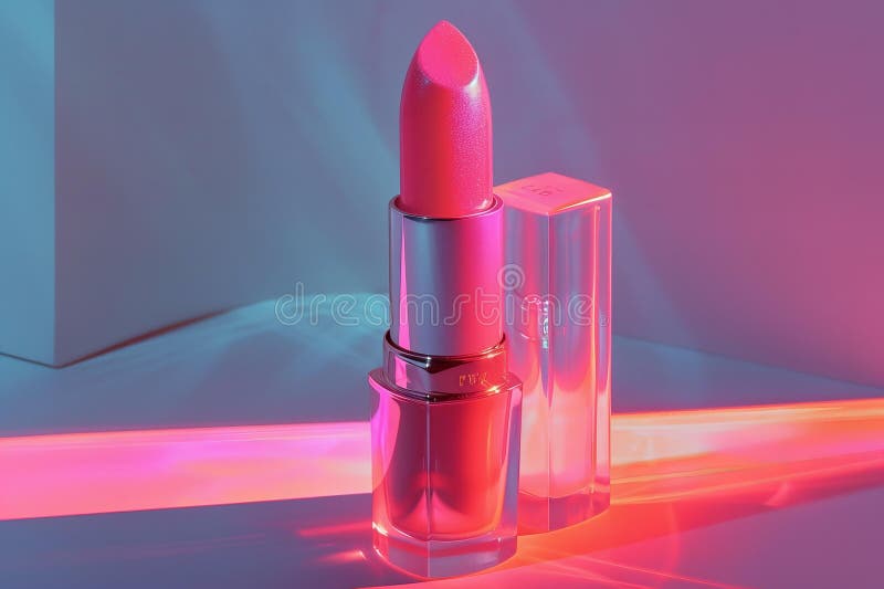 Digital Image of Large Pink Lipstick on a White Surface, High Quality ...