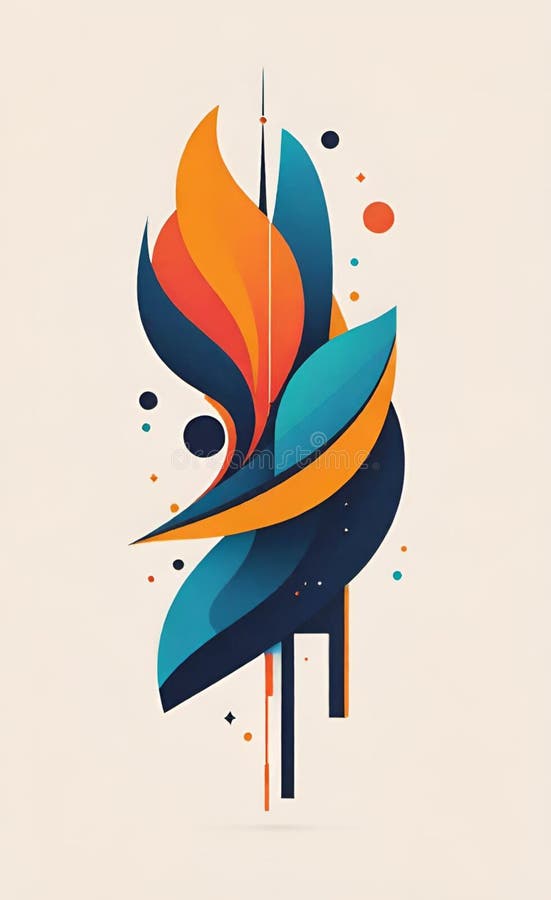 The Logo is an Abstract Drawing on a Light Background Stock ...