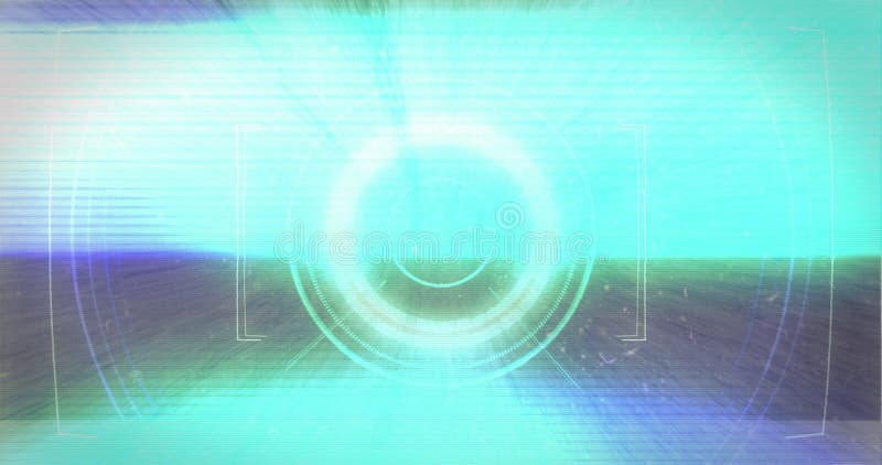Digital Image of Light Trails and Glitch Effect Against Round Neon ...
