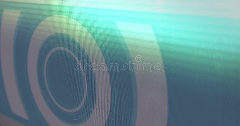 Digital Image of Light Trails and Glitch Effect Against Round Scanner ...