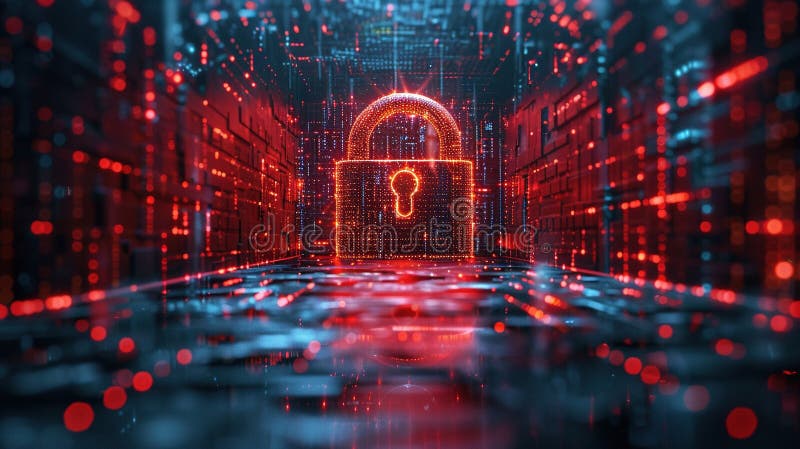 Digital Image of the Lock. the Concept of Aesthetic Security. Big Data ...