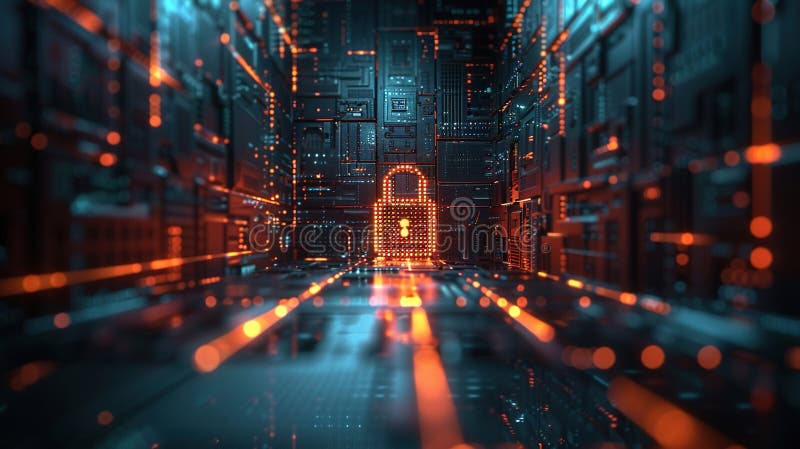 Digital Image of the Lock. the Concept of Aesthetic Security. Big Data ...