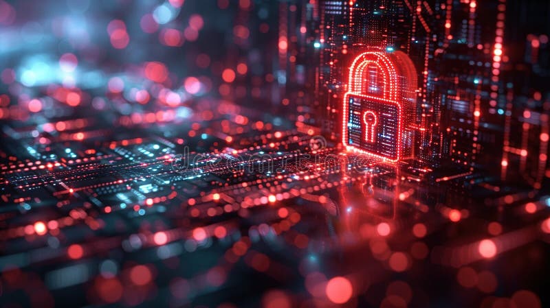 Digital Image of the Lock. the Concept of Aesthetic Security. Big Data ...