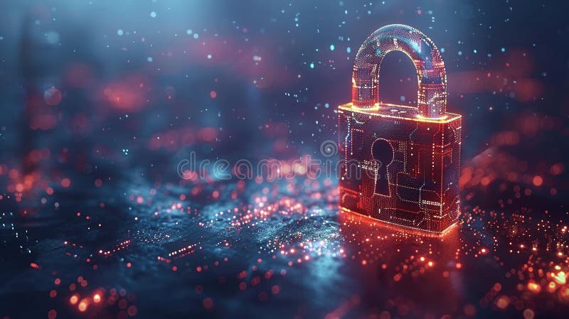 Digital Image of the Lock. the Concept of Aesthetic Security. Big Data ...