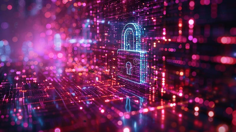 Digital Image of the Lock. the Concept of Aesthetic Security. Big Data ...