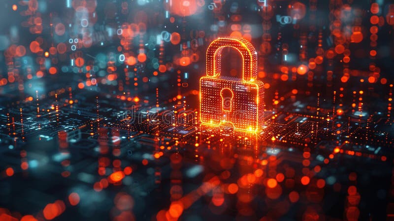 Digital Image of the Lock. the Concept of Aesthetic Security. Big Data ...