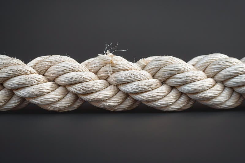Digital Image of Long White Rope with Two Continuous Thick and Thin ...
