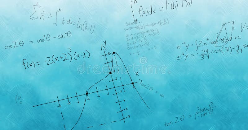 Digital Image of Mathematical Equations and Formulas Floating Against ...