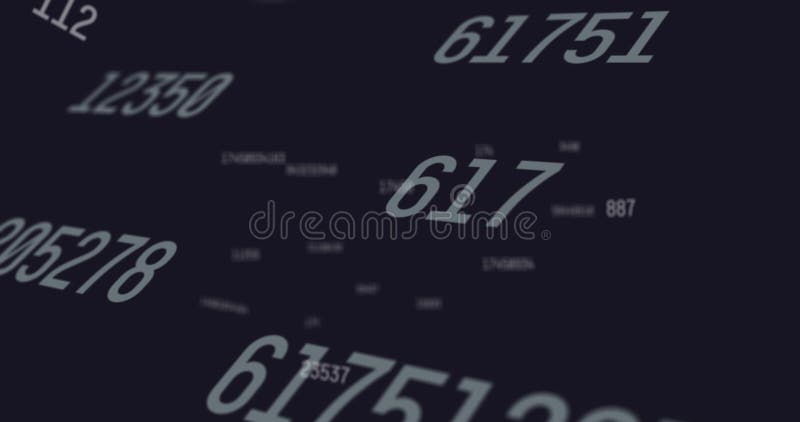 Digital Image of Multiple Changing Numbers Moving and Floating Against ...