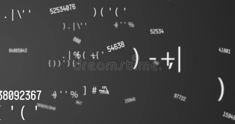 Digital Image of Multiple Changing Numbers and Symbols Floating Against ...
