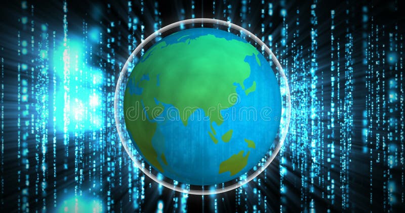 The World and the Digital Technology 4k Stock Illustration ...