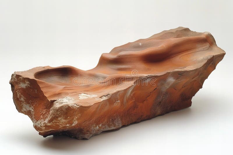 Digital Image of Piece of Clay, Smooth and Flat in Shape, with a White ...