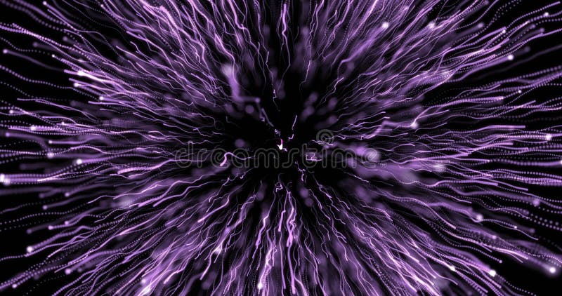 Digital Image of Purple Light Trail Exploding Against Black Background ...