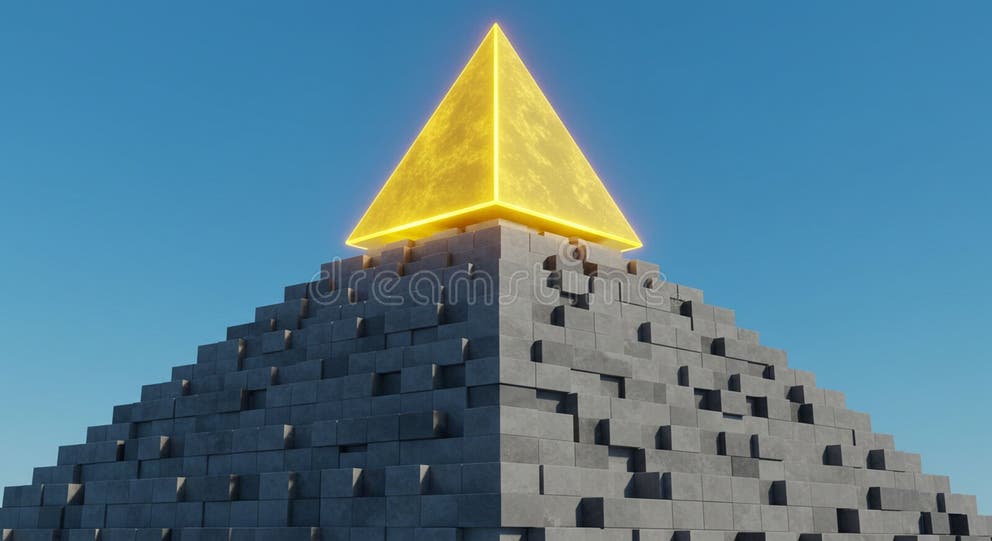 A Digital Image of a Pyramid Constructed with Dark Gray Rectangular ...