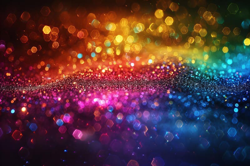 Digital Image of Rainbow Colored Glitter Particles Background with ...