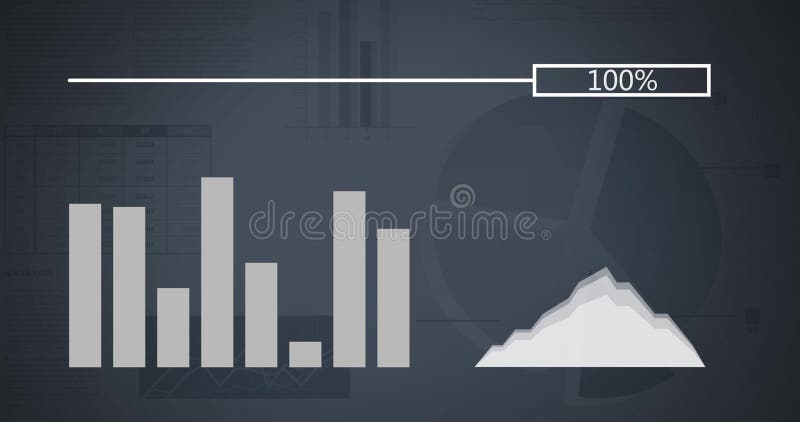 Random Graphical Charts and Data Loading 4k Stock Illustration ...