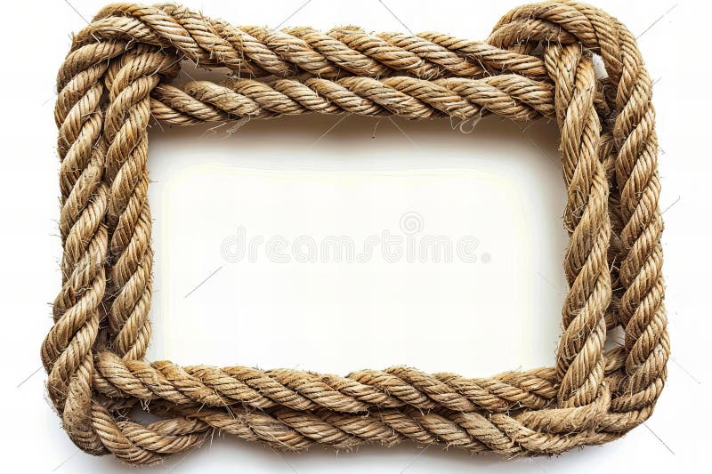 Digital Image of Rectangular Frame Made of Rope Isolated on White ...