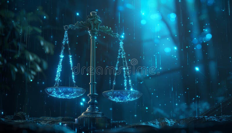 A Digital Image of a Scale with a Blue Background by AI Generated Image ...