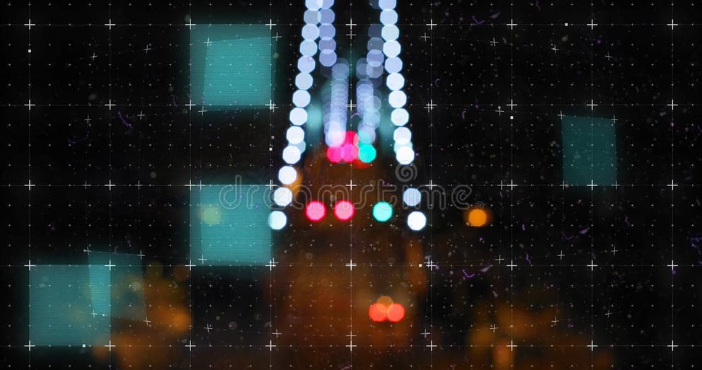 Digital Image of Scope Scanning Over Bokeh Lights Against Night City ...