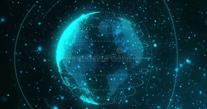 This is a Digital Image that Shows a Globe Spinning with a Network of ...