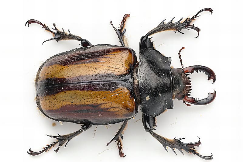 Digital Image of Stag Beetle, Top View , White Background, High ...
