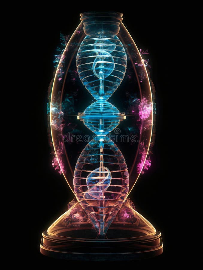 Digital Image of the Structure of DNA with a Generative Art Hologram in ...