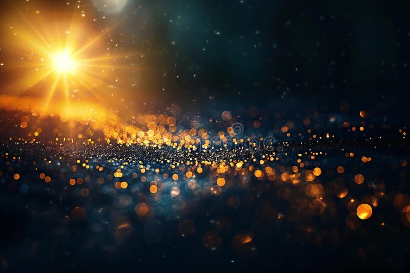 Digital Image of the Sun Shines on the Black Background, Creating Lens ...