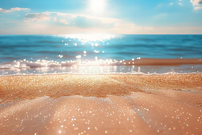 Digital Image of Sunset Beach with a Clear Blue Ocean Background, High ...