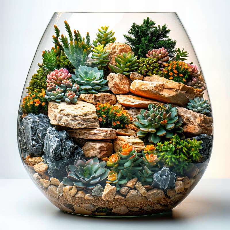 Digital Image of Terrarium , Isolated on White Background , High ...