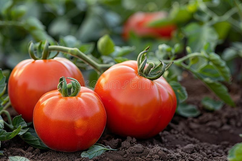 Digital Image of Three Red Tomatoes are on Top of Each Other, High ...