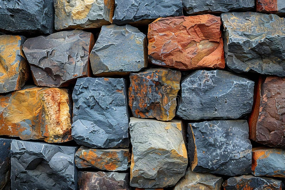 Digital Image of Wall of Rocks with Different Colors at Various Angles ...