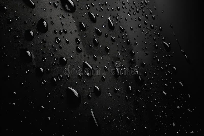 Digital Image of Water Drops on Black Background, Texture, Pattern ...