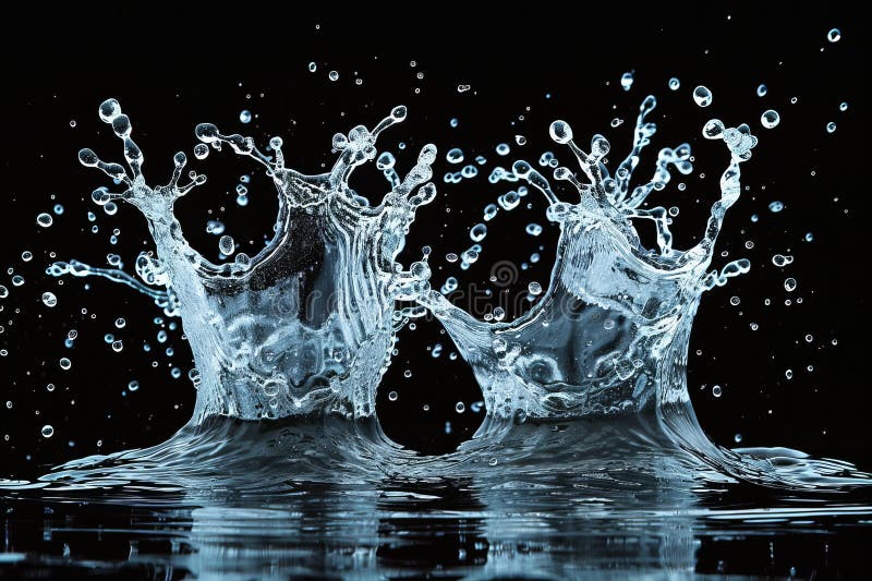 Digital Image of Water Splash, Water Effect, Black Background ...