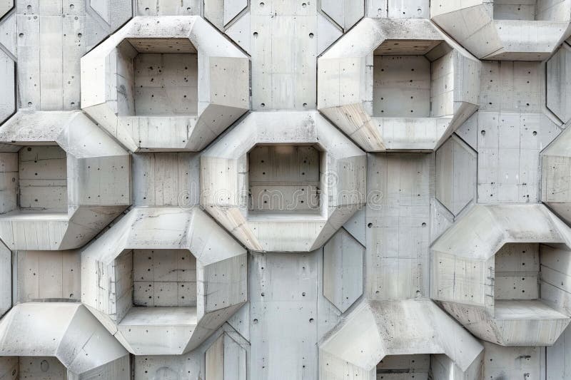 Digital Image of White Concrete Structure with Hexagon Shapes ...