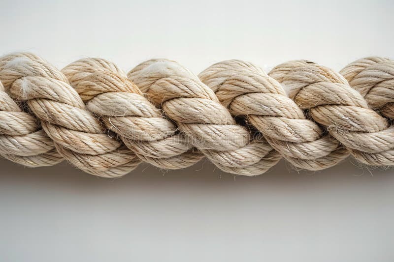Digital Image of White Cotton Rope, Horizontal Line on a White ...
