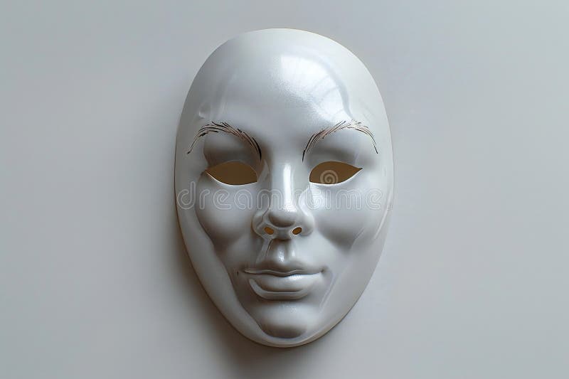 Digital Image of White Mask of Theater or Comedy Concept on White ...