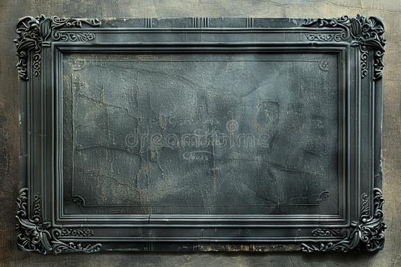 Digital Image of Wide, Empty Dark Gray Rectangular Frame with Thin ...