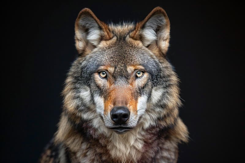 Digital Image of Wolf in Front of a Black Background, High Quality ...
