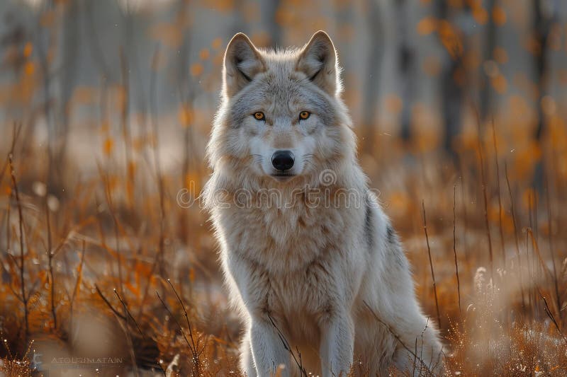 Digital Image of Wolf White in the Middle of the Forest, High Quality ...