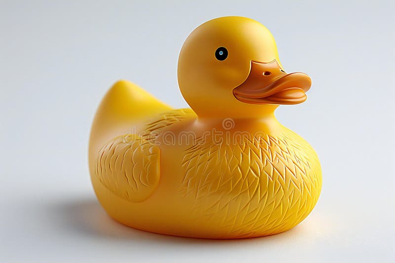 Digital Image of Yellow Rubber Duck Isolated on White Background, with ...