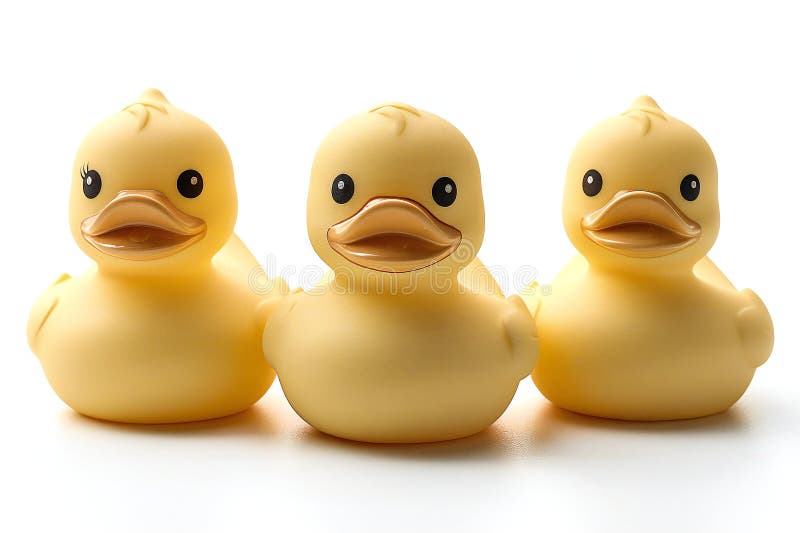 Digital Image of Yellow Rubber Ducks Isolated on White Background ...