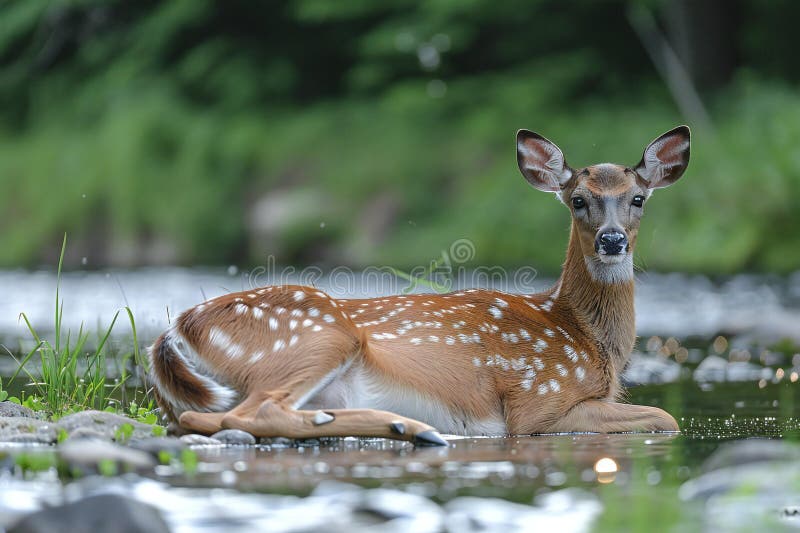 Digital Image of Young Doe is Laying, High Quality, High Resolution ...