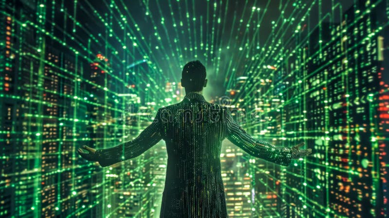 Digital Immersion Person within Virtual Reality Space Stock ...