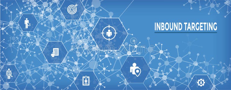 Digital Inbound Marketing and Targeting Web Banner W Vector Ico Stock ...
