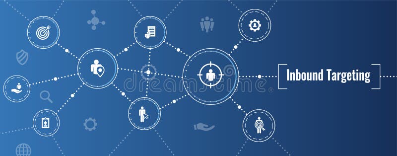 Digital Inbound Marketing and Targeting Web Banner W Vector Icon Set ...