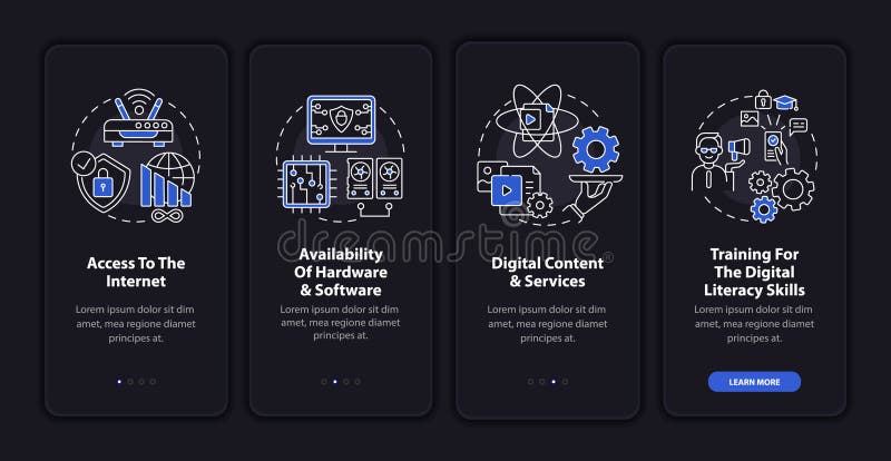 Digital Inclusion Components Onboarding Mobile App Page Screen with ...
