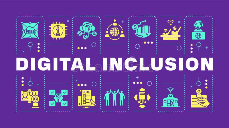 Digital Inclusion Purple Word Concept Stock Vector - Illustration of ...
